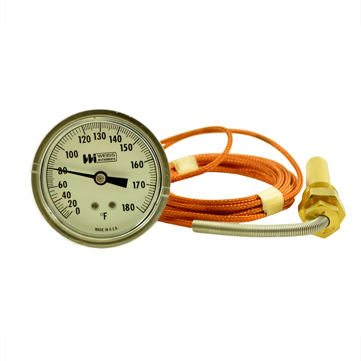 Temperature Gauge, Panel Mount, 20 to 180 F